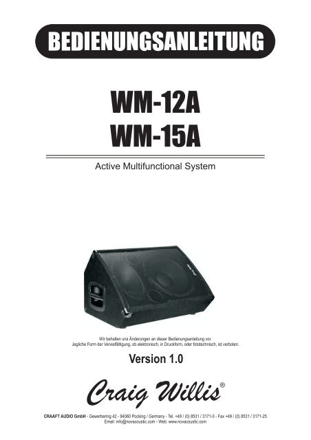 WM-12A WM-15A - NOVA by CRAAFT Audio
