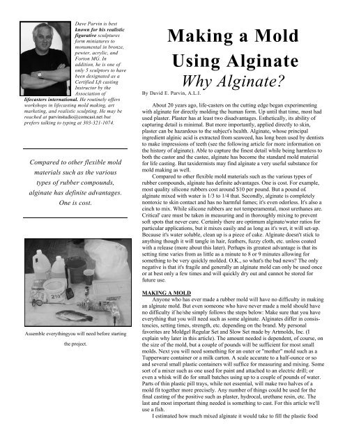 Making a mold using Alginate Why Alginate? - The International Life ...