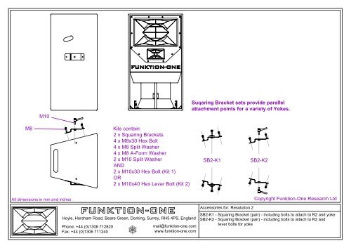 R2 Y+WM - Resolution 2 Yokes and Wall Mounts - Funktion-One