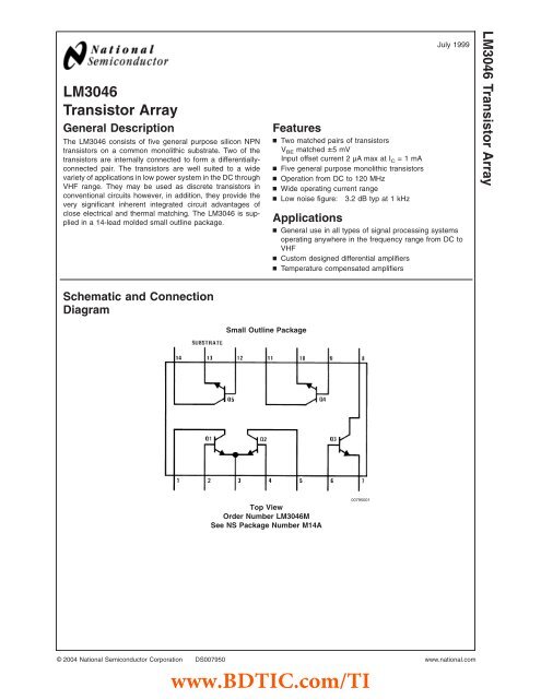 LM3046 Transistor Array