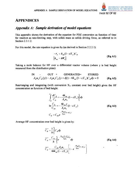 Appendix A: Sample derivation ofmodel equations - UPeTD