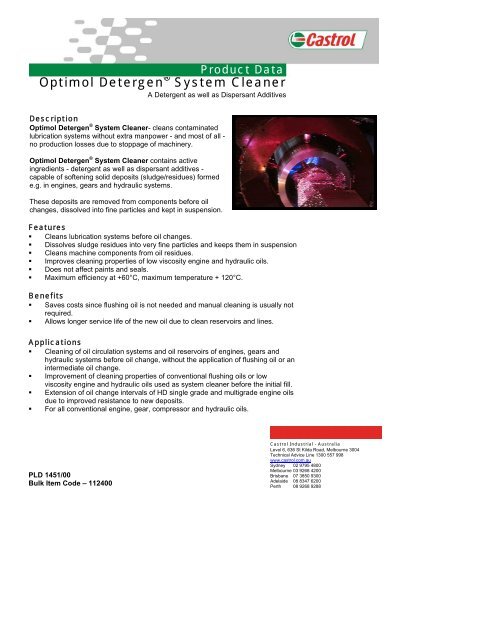 Optimol DetergenÂ® System Cleaner - Castrol TDS