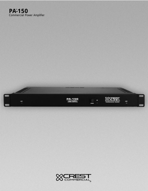 PA 150 - Manual - Crest Audio