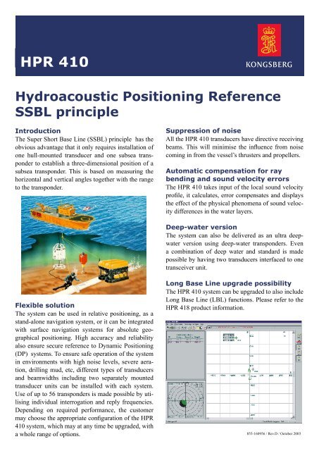 HPR 410, Hydroacoustic Position Reference System - Kongsberg ...