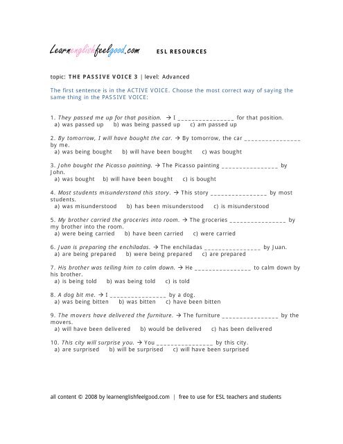 THE PASSIVE VOICE 3 - Learn English Feel Good