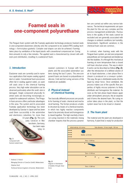 Foamed seals in one-component polyurethane - Ceracon