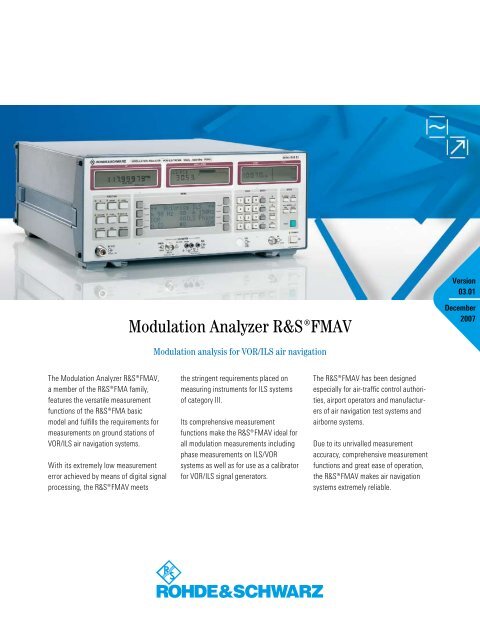 Modulation Analyzer R&S FMAV - Rohde & Schwarz