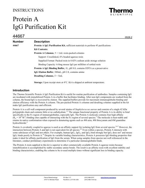 Protein A IgG Purification Kit - Pierce