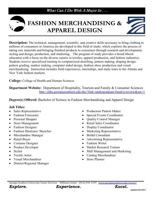 Fashion Merchandising and Apparel Design - Students - Georgia ...