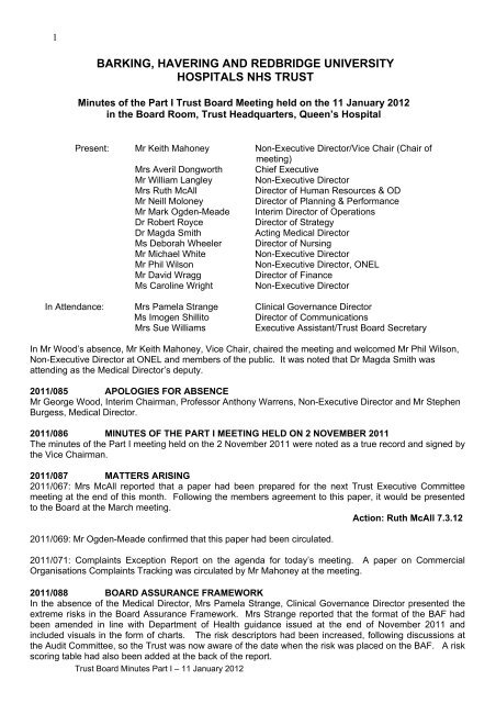 Barking Havering and Redbridge University Hospitals NHS Trust