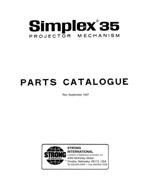 Simplex 35 Parts Catalog 9/97 - R.S. Engineering and Manufacturing
