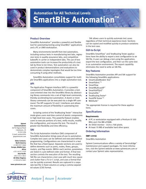 SmartBits Automation - Spirent Communications