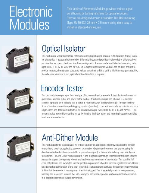 Electronic Modules - BEI Incremental & Absolute Position Sensors