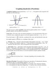 Graphing Parabolas Worksheet 2 with Answer Key