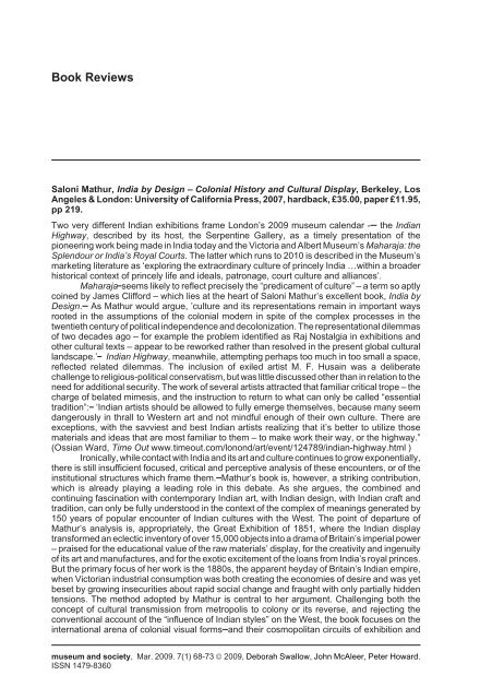 Saloni Mathur, India by Design - Colonial History and Cultural Display