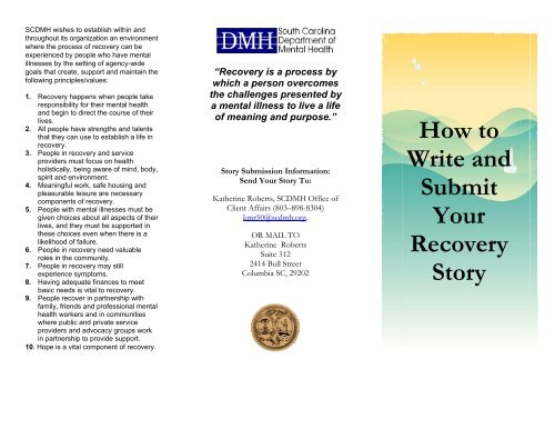 How to Write and Submit Your Recovery Story Brochure