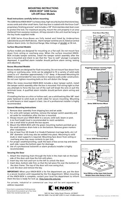 MOUNTING INSTRUCTIONS KNO