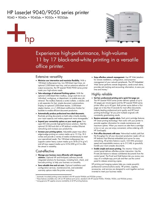 HP Laserjet 9040 Printer Brochure - Office Printers