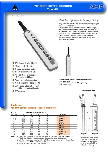Download this product's Tech Data Sheet - NHP
