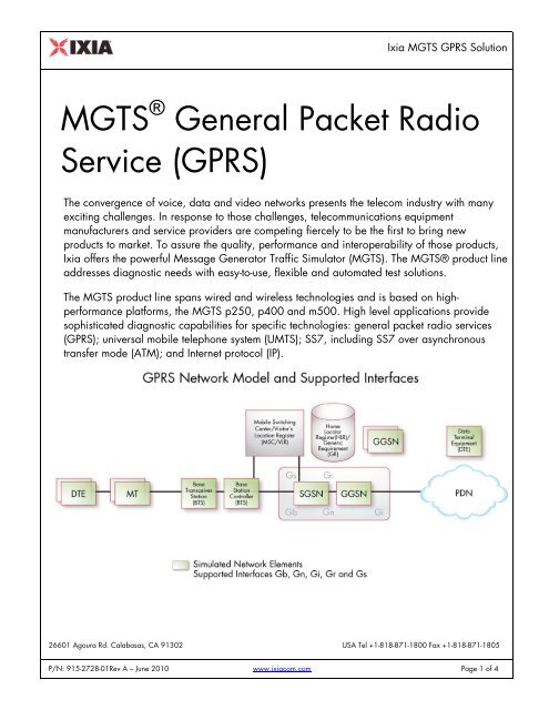 MGTS General Packet Radio Service (GPRS) - Ixia