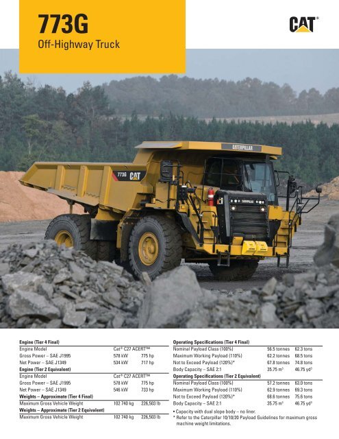 AEHQ6342-01, Cat 773G Off-Highway Truck Specalog