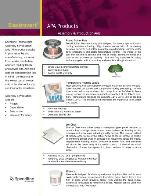 APA brochure 9.10.pub - Speedline Technologies