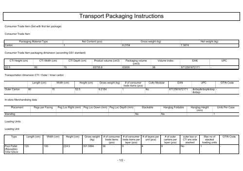 Transport Packaging Instructions - Philips