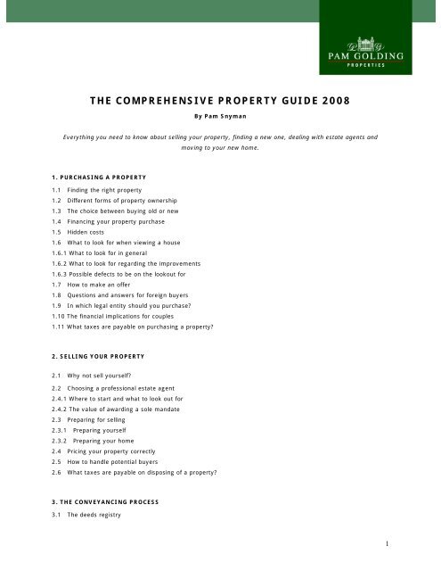 the comprehensive property guide 2008 - Pam Golding Properties