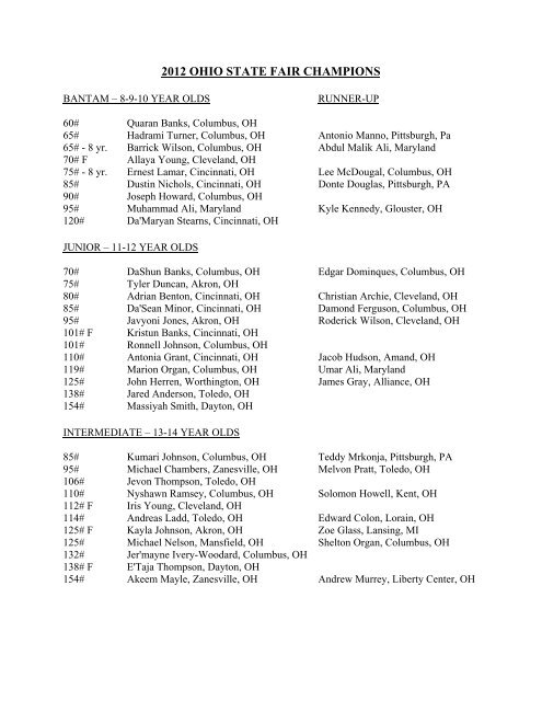 Boxing - Ohio State Fair