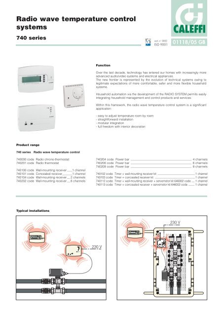 Radio wave temperature control systems - Caleffi