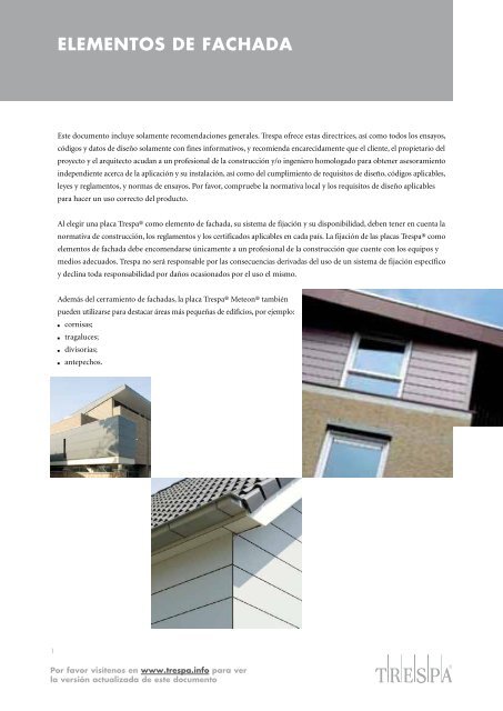 ElEmEntos dE fachada - Trespa.info