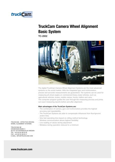 TruckCam Camera Wheel Alignment Basic System - TruckCam AB ...