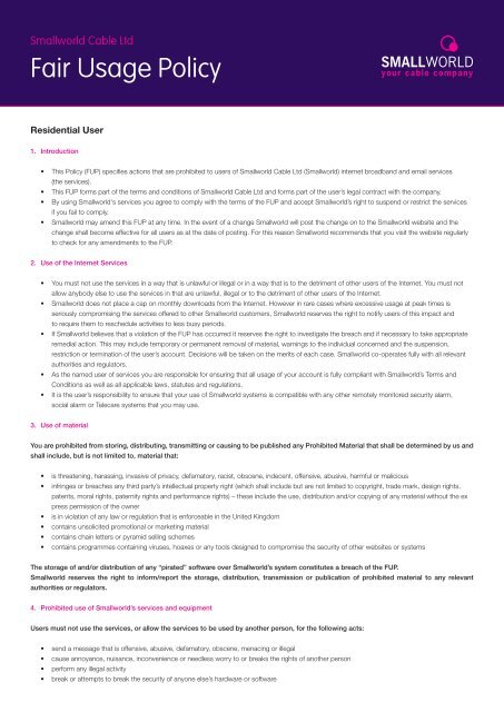 Download Fair Usage Policy PDF - Smallworld