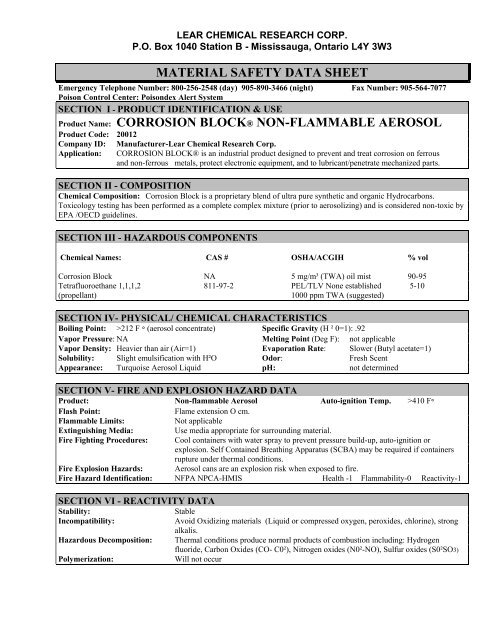 to see the MSDS Sheets - Midwest Corrosion Products