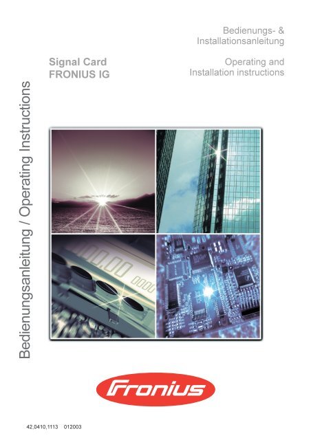 Signal Card FRONIUS IG - Gerenda Solar
