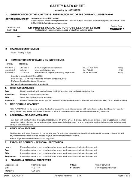 to download the Cif Ocean EasyLift Multi-Purpose Actifizz - Cleaning ...