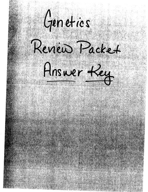 Genetics Review Packet Answer Key - Paulding County Schools