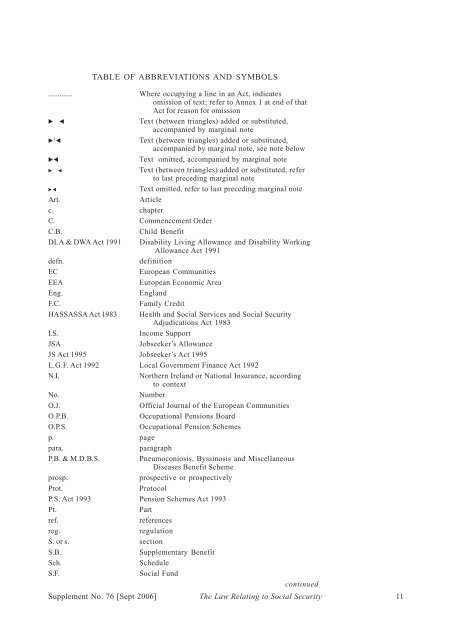 TABLE OF ABBREVIATIONS AND SYMBOLS