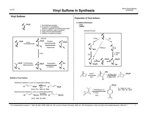 Vinyl Sulfone in Synthesis