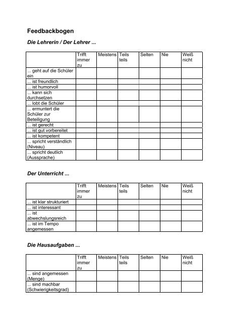 Feedbackbogen