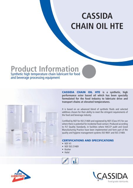 CASSIDA CHAIN OIL HTE - Vlamings Olie, Steenbergen