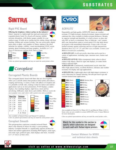 SUBSTRATES - Midwest Sign & Screen Printing Supply