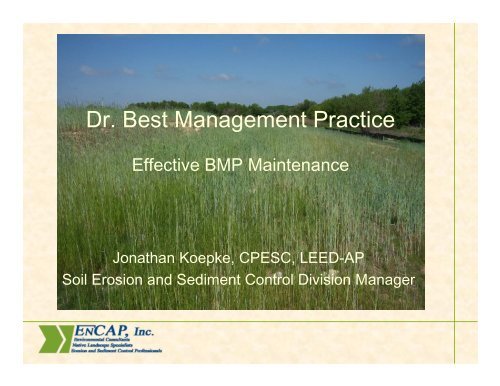 Effective BMP Management - Kane DuPage Soil & Water ...