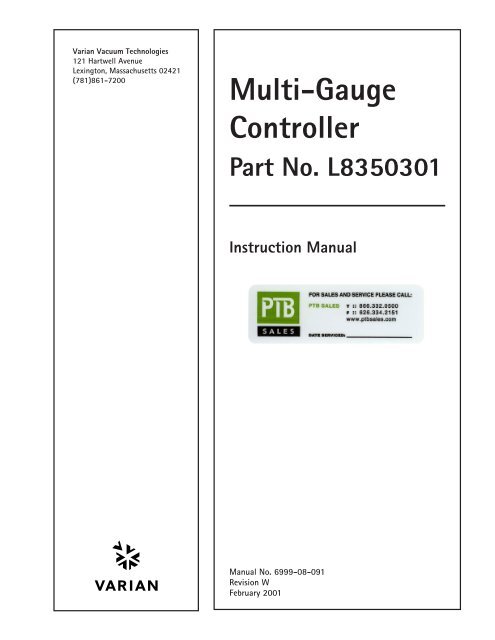 Varian Multigauge Manual.PDF - Pascal Technologies, Inc