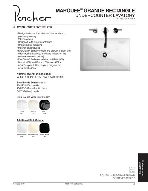 Spec Sheet - Porcher