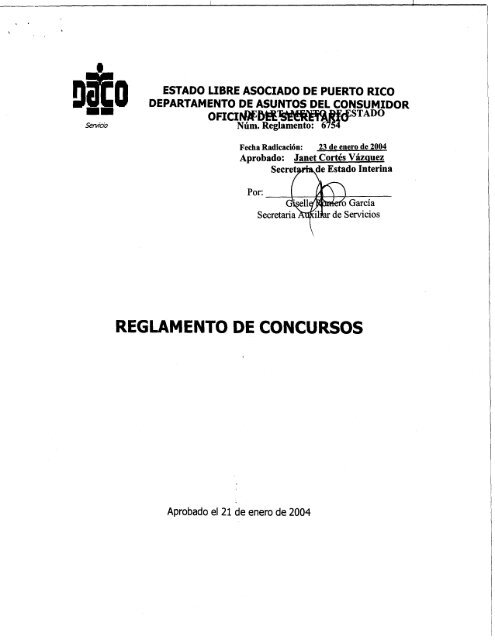 talk REGLAMENTO DE CONCURSOS - DACO