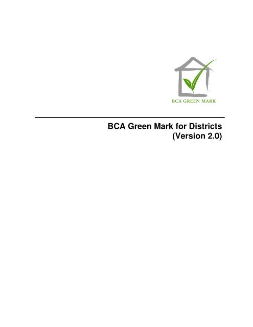 BCA Green Mark for Districts - Building & Construction Authority