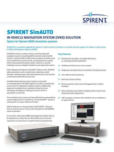 SPIRENT SimAUTO - Spirent Communications