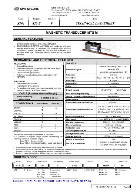 st04 a25-bf technical datasheet magnetic transducer mts m