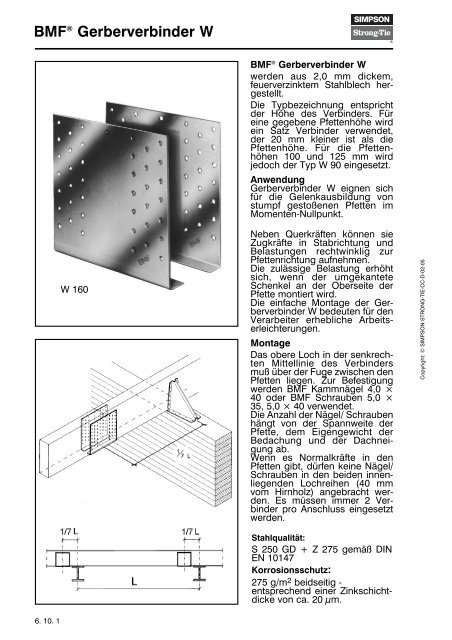 BMFÂ® Gerberverbinder W - Simpson Strong-Tie